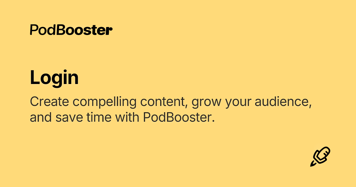 Login – PodBooster